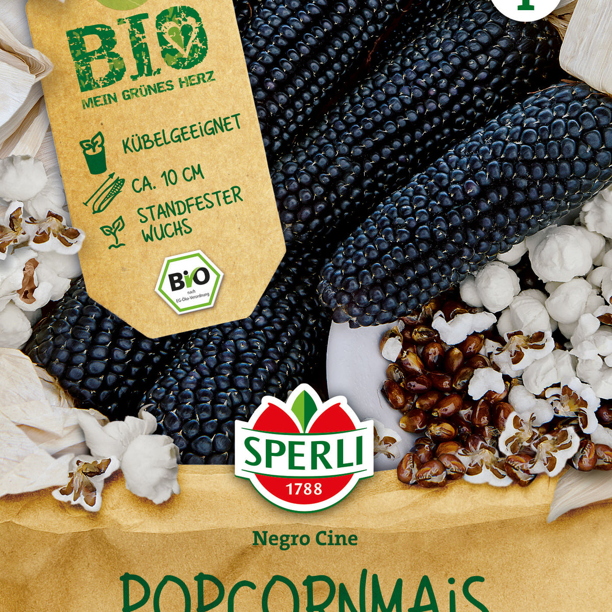 SPERLI | BIO Popcornmais Negro Cine | 30 Pflanzen | MHD: 01/2029 ...